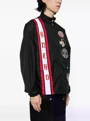 SAINT MXXXXXX Badge Embellished Zip-up Jacket