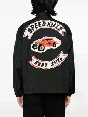 SAINT MXXXXXX Badge Embellished Zip-up Jacket