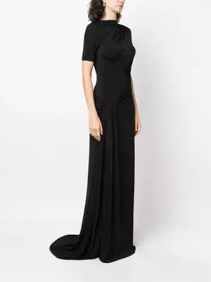 Givenchy Gathered Short-sleeve Maxi Dress