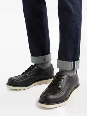 Red Wing Contrast Stitch Lace-up Boat Shoes - Black