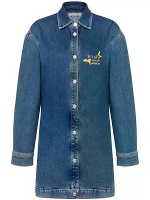 Moschino Embroidered Denim Shirtdress - Blue