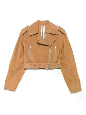 SWORD 6644 Suede Belted Biker Jacket