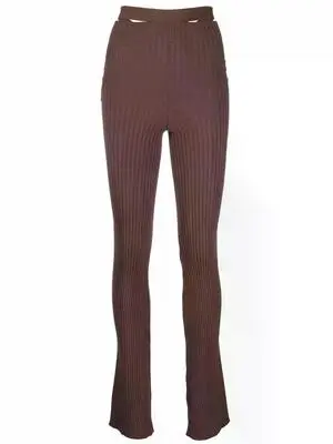 ANDREĀDAMO Ribbed-knit Flared Trousers