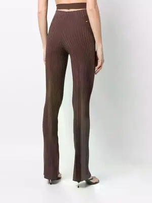 ANDREĀDAMO Ribbed-knit Flared Trousers