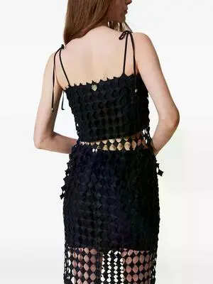 TWINSET Embroidered Square Neck Sleeveless Top