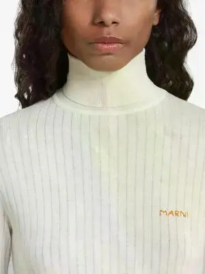 Marni Logo-embroidered Ribbed Jumper