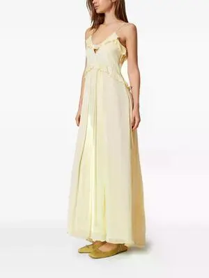 TWINSET Georgette Maxi Dress With Ruffled Detailing