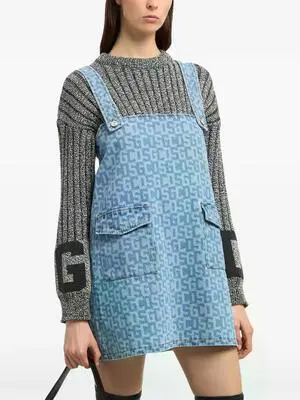 Gcds Monogram Denim Dress