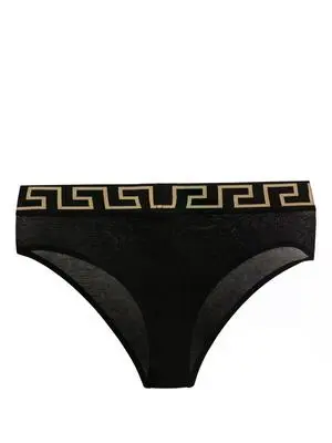 Versace Cotton-jersey High-waist Briefs - Black
