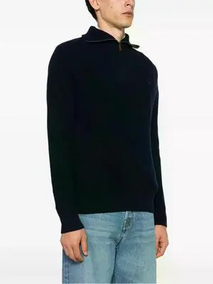 Polo Ralph Lauren Waffle Knit Half-zip Jumper - Blue