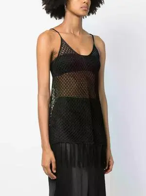 Dodo Bar Or Open-knit Fringed Top