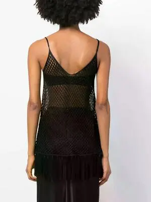 Dodo Bar Or Open-knit Fringed Top