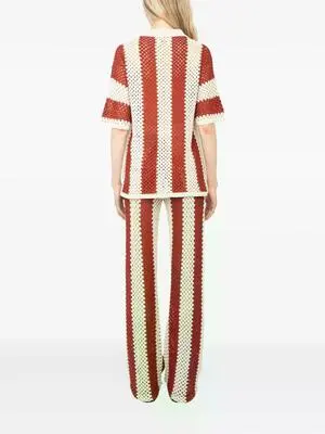 Zadig&Voltaire Crochet Knit Striped Cardigan