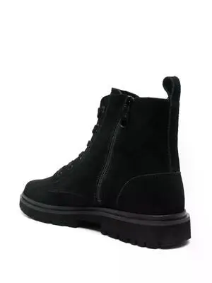 Calvin Klein Suede Lace-up Boots With Side Zip