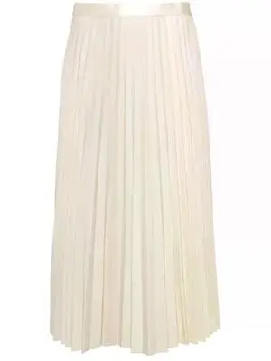 JNBY Pleated A-line Faux Leather Skirt