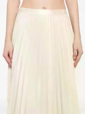 JNBY Pleated A-line Faux Leather Skirt