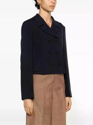 Gucci Double-breasted Cropped Jacket - Blue