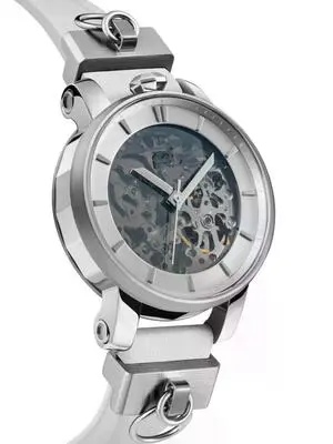 FOB PARIS Automatic Stainless Steel Watch With Skeleton Dial - Silver