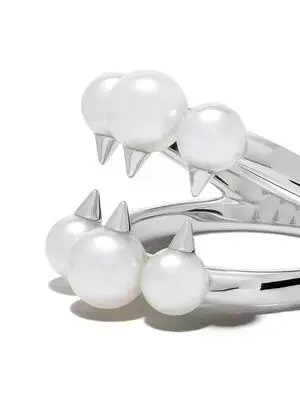 TASAKI 18kt White Gold Akoya Pearl And Spike Ring