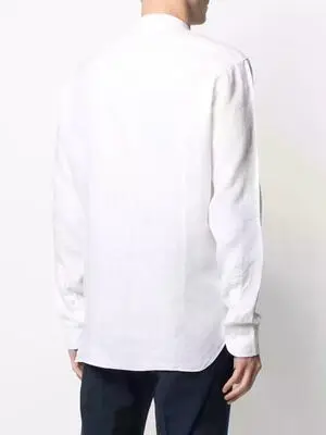 BARBA NAPOLI Band Collar Linen Shirt