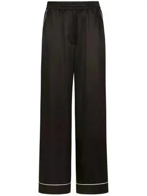 Dolce & Gabbana Elasticated-waist Silk Palazzo Trousers - Black