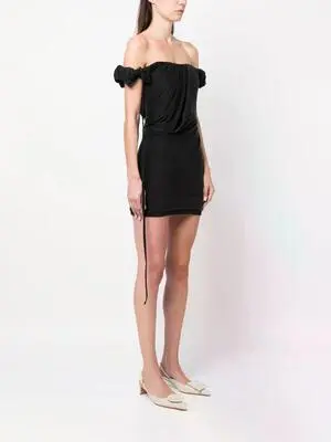 Jacquemus La Robe Ciceri Draped Off-shoulder Mini Dress