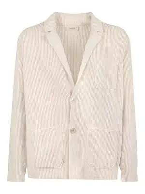 Agnona Cashmere Cardigan With Lapel Neck - Neutrals