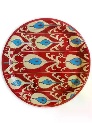 LES-OTTOMANS Abstract-print Iron Tray - Red
