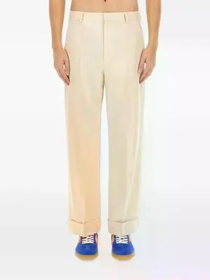 Valentino Garavani Gabardine Wool Trousers - Neutrals