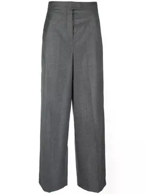 Fendi Palazzo Wool Trousers - Grey