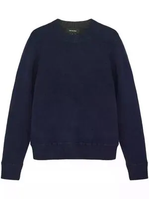 YVES SALOMON Two-tone Reversible Knit Jumper - Blue