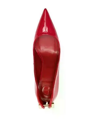 HARDOT Patent-finish Stiletto Pumps With Metallic Heel