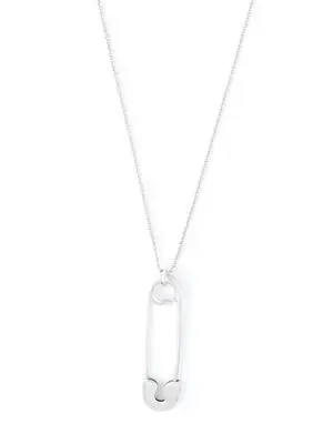 TRUE ROCKS Sterling Silver Safety Pin Pendant Necklace