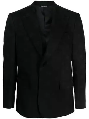 Dolce & Gabbana Dg-jacquard Blazer - Black