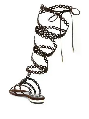 AQUAZZURA Infinity Chain Gladiator Sandals - Brown