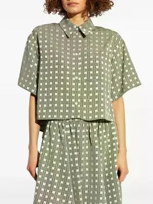 Kenzo Geometric Print Cropped Shirt