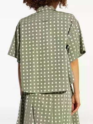 Kenzo Geometric Print Cropped Shirt