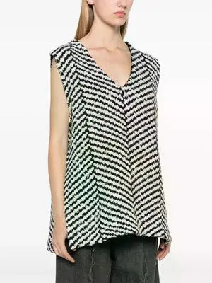 JW Anderson Chevron Knit Sleeveless V-neck Top