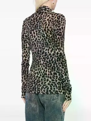 Blumarine Animal Print Draped Blouse