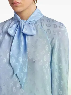 Etro Silk Jacquard Blouse With Bow Detail