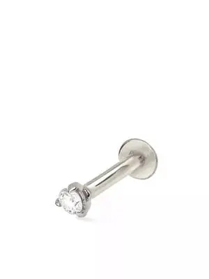 LARK & BERRY 14kt White Gold Modernist Diamond Stud Earring - Silver