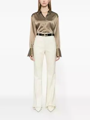 TOM FORD Beige Cotton Flared Trousers