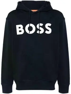 BOSS Logo-print Hoodie - Blue