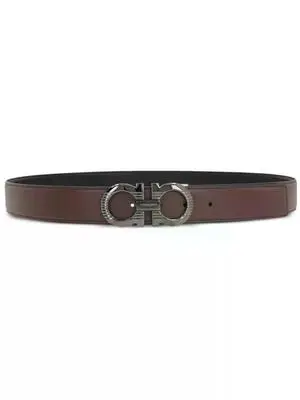 FERRAGAMO Gancini Buckle Leather Belt