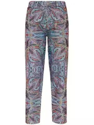 Philipp Plein Crystal Circus Tapered Cropped Jeans - Blue