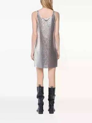 Rabanne Metallic Mesh Slip Dress - Silver