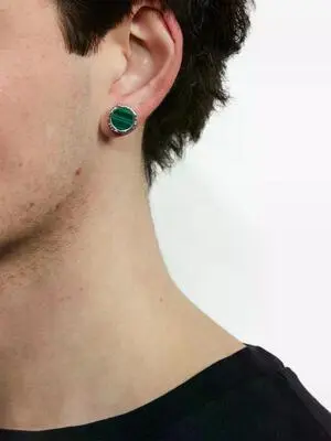Emanuele Bicocchi Malachite Amulet Earring - Silver
