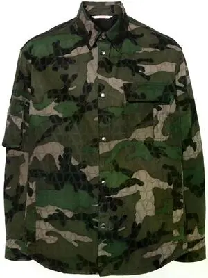Valentino Garavani Camouflage-pattern Canvas Jacket - Green