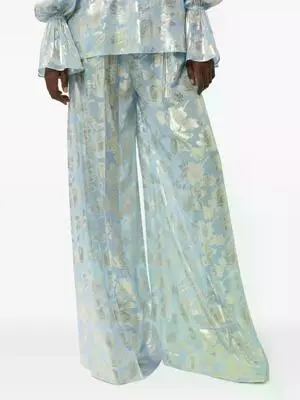 Nina Ricci Floral Jacquard Palazzo Pants