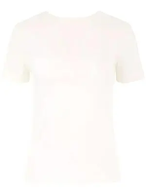 Nina Ricci Plunging Draped Back T-shirt - Neutrals